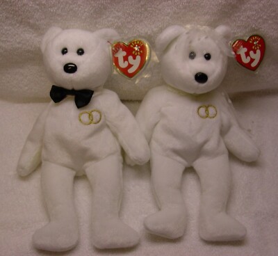REDUCED TY 2001 Mr and Mrs Beanie Bear-Retired( mint tags still in ...