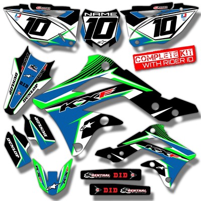 2004 2005 KXF 250 GRAPHICS KAWASAKI KX250F KX250F CONCEPT: GREEN / BLUE ...