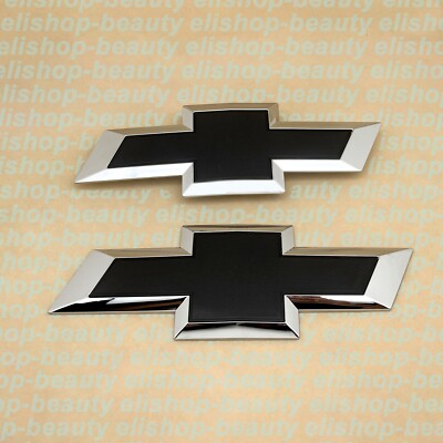 NEW Chrome Front Rear Bowtie Emblems 2014-2019 Silverado Sierra 1500 ...
