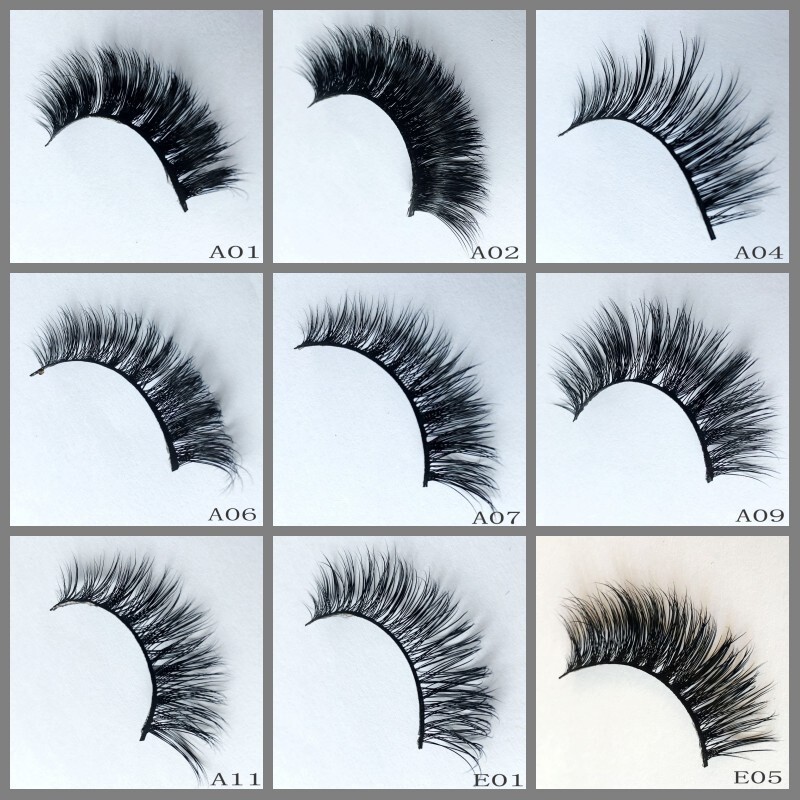100Pairs Real Mink Natural False Eyelashes Short Thick 3D Fake Eye ...