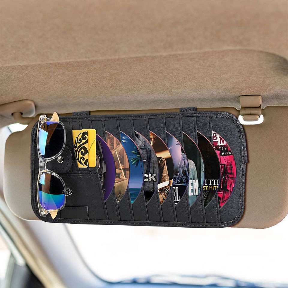 Car CD Holder, DVD Vehicle Visor Storage Organizer, Large Capacity CD ...