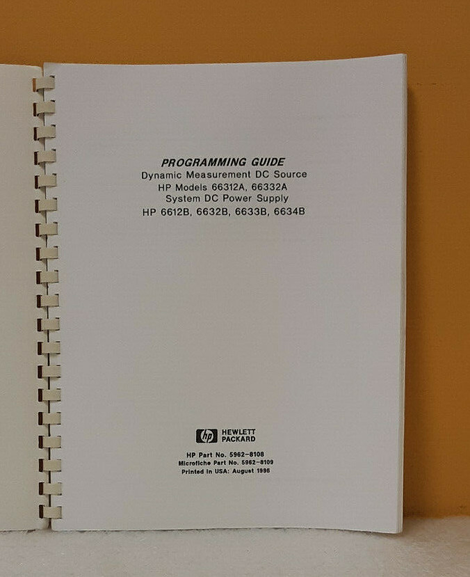 HP 5962-8108 66312A,66332A Dynamic Measurement DC Source Programming ...