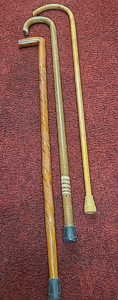 3 Antique Wood Walking Canes | eBay