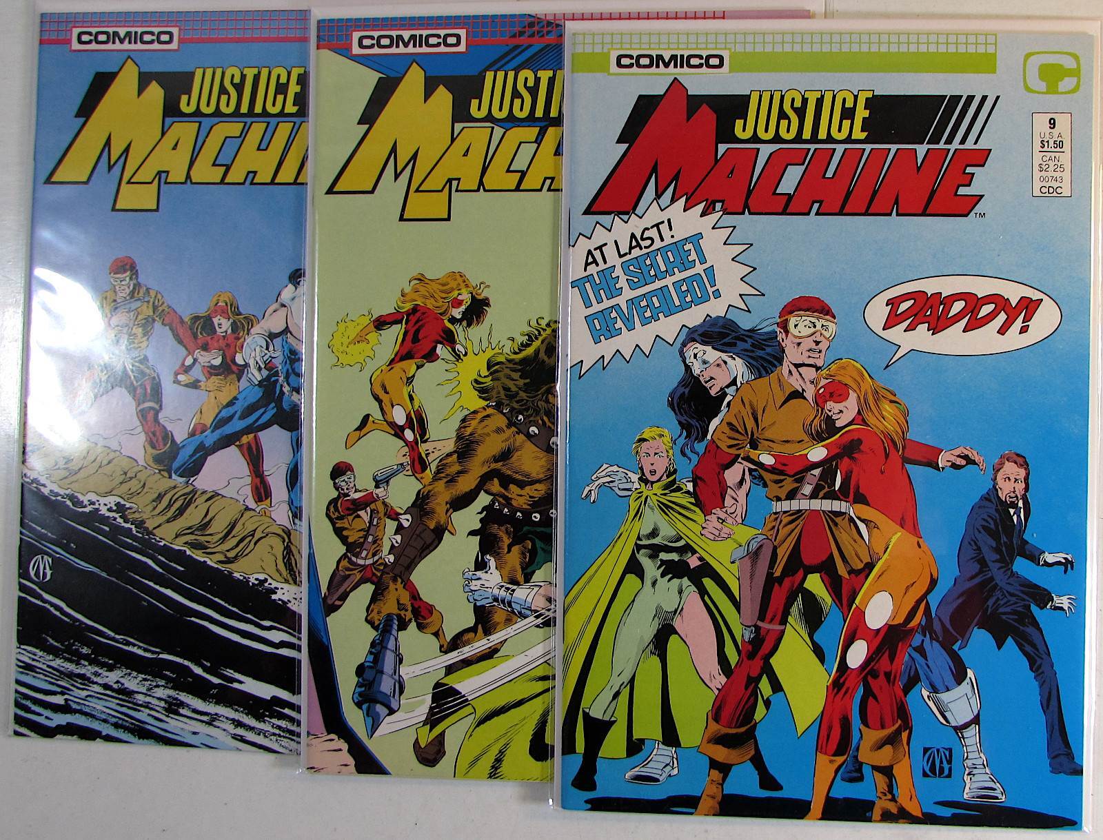 Justice Machine Lot of 3 #5, 6, 9 Comico Comics (1987) NM 1st Print ...