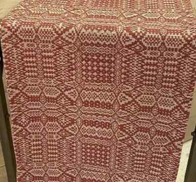 New ABIGAIL WEAVE Table Runner - CRANBERRY RED and LINEN 32"x14 ...