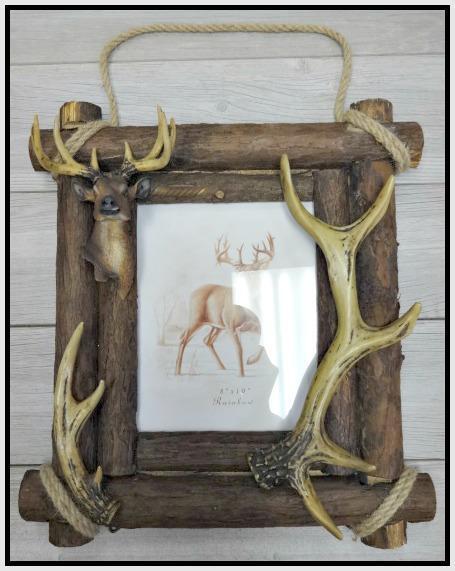 Deer Antler Hunting Cabin Lodge 8x10" Wood Wooden Picture Photo Frame ...