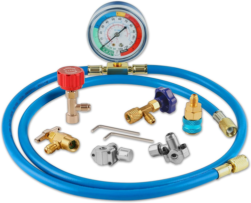 A/C R134A Refrigerator Freon Recharge Kit with Bullet Piercing Valve ...