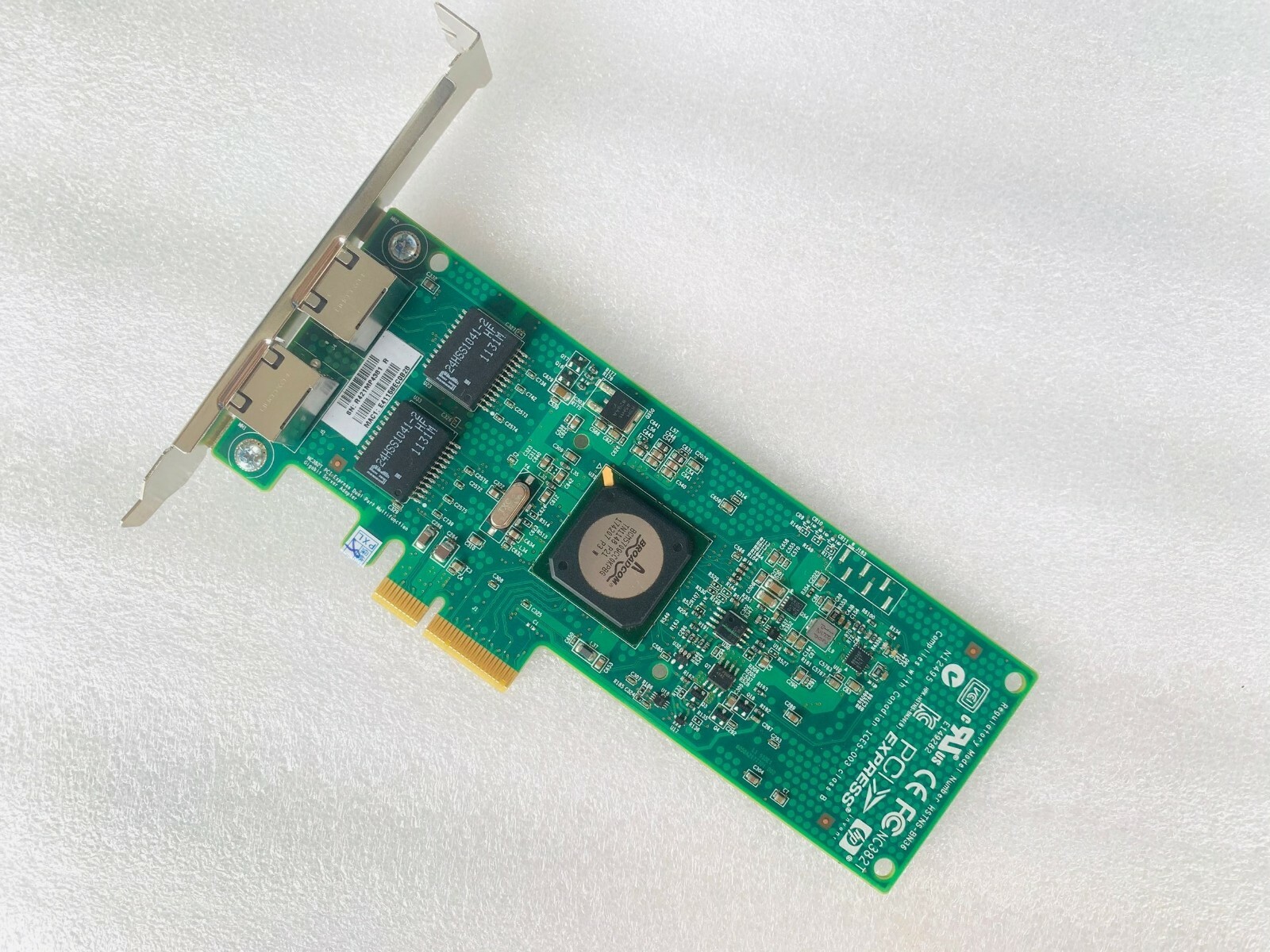 HP NC382T Dual Port 1GB Gigabit NIC PCIe Server Adapter 458491-001 ...