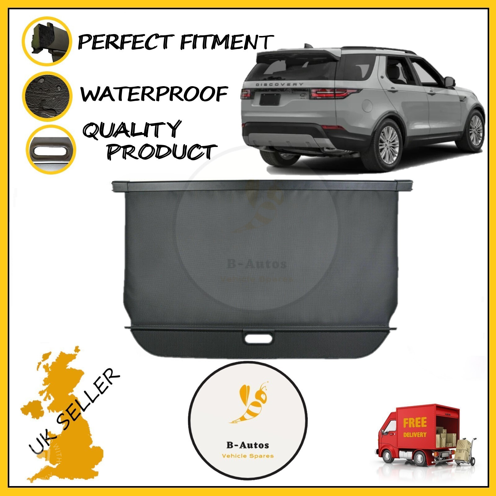 LAND ROVER DISCOVERY 5 2016-19 Rear Parcel Shelf Tray load Cover Panel ...