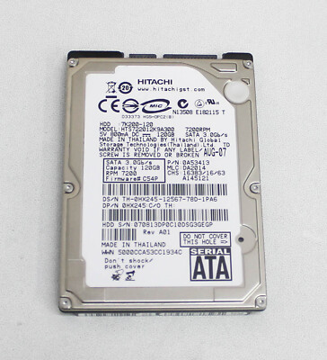 HTS722012K9A300 Hitachi Hard Drive 120Gb 7200Rpm Sata 2.5 "GRADE A" | eBay