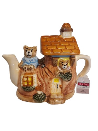 TEA-NEE By Cardinal Decorative Teapot Bear Family In Shoe With Hang Tag ...