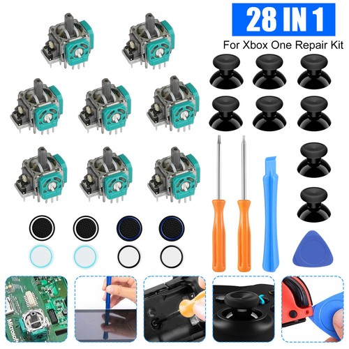 28x Analog Joystick Thumbstick Caps Replacement Kit for Xbox One PS4 ...