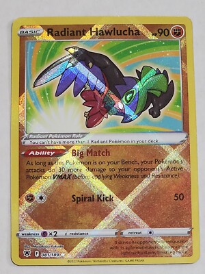 Radiant Hawlucha 081/189 - Astral Radiance - Ultra Rare Holo Pokemon ...