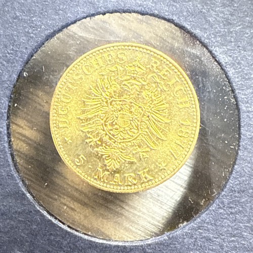 1877, Kingdom of Bavaria, Ludwig II. Rare Gold 5 Mark Coin. (1.99gm) | eBay