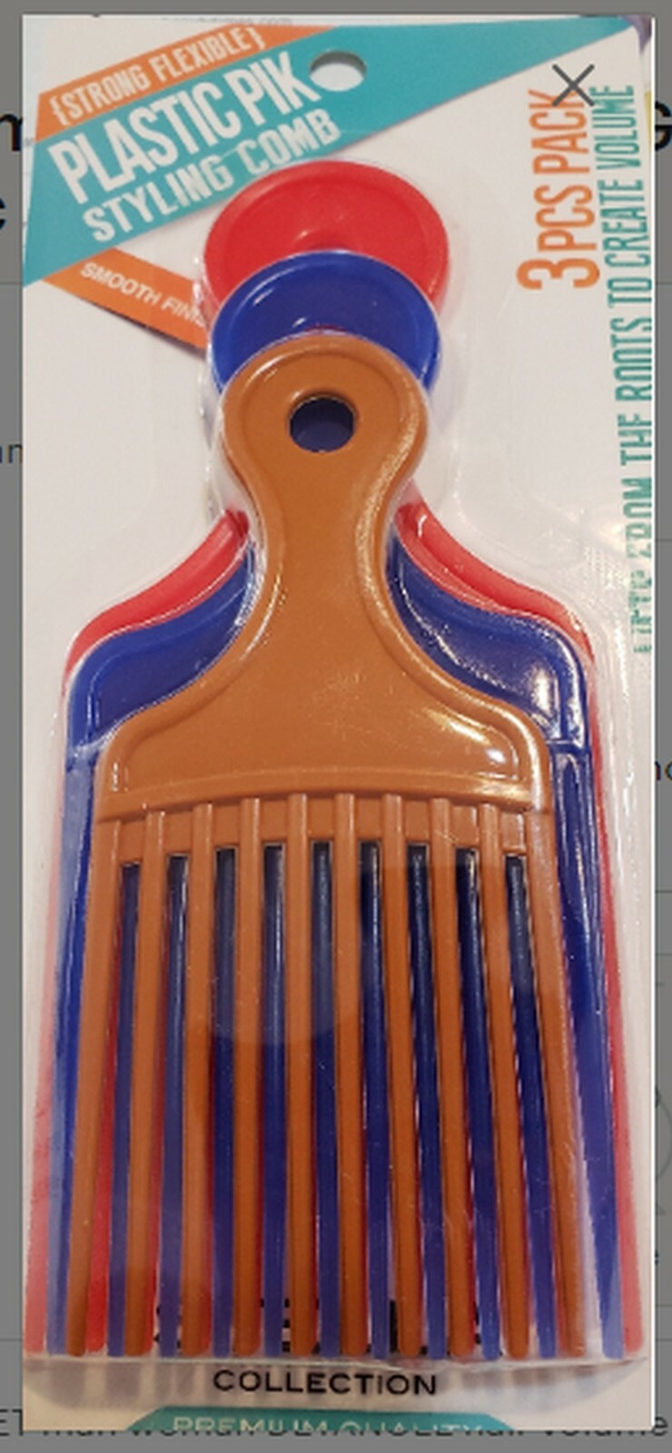 RED BLUE Brown 3 SET Styling afro Comb lift HAIRDRESSING DETANGLE hair ...