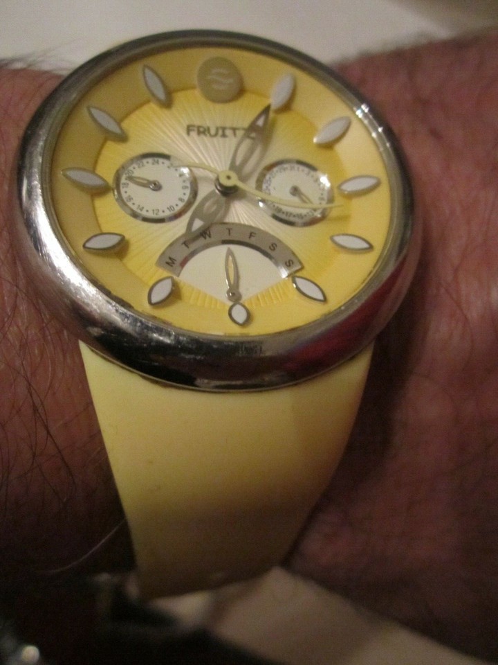 PHILIP STEIN FRUITZ WATCH YELLOW BAND AND FACE - BBA-38 | eBay