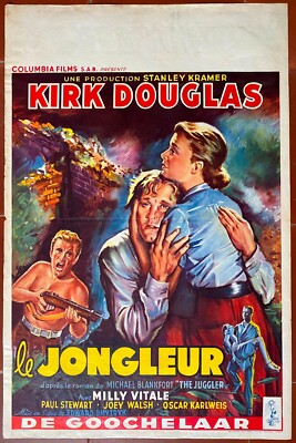 Poster Belgian The Juggler Kirk Douglas Edward Dmytryk 36x55cm 1953 ...