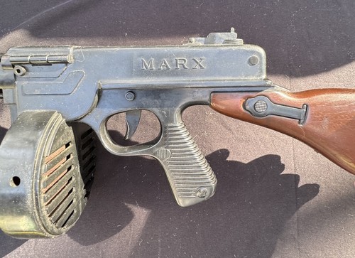 Vintage 1960s Replica MARX Tommy machine gun not cap 18" long works ...