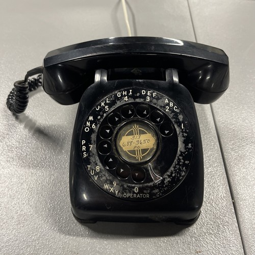 Vtg. Monophone Dial Desk Phone,Automatic Electric,Black Telephone N800 ...