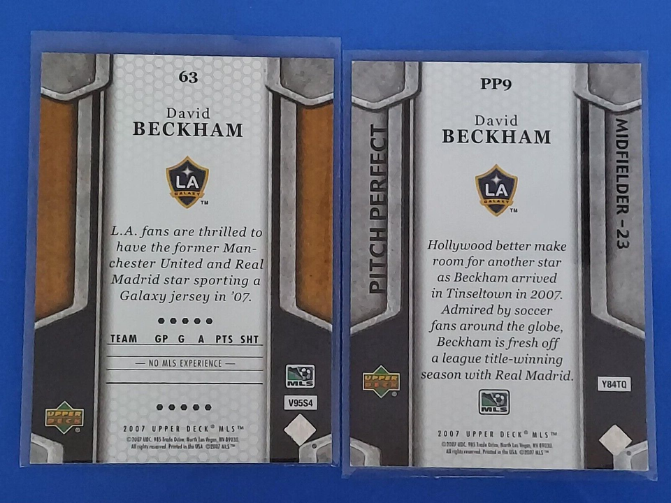 David Beckham MLS Rookie Card Lot: Base, Insert 2007 Upper Deck Pitch ...