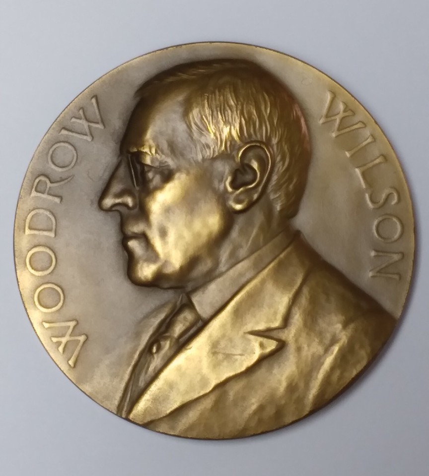 Vintage Woodrow Wilson Inaugural Presidential Bronze Medal signed ...