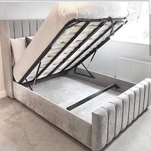 PANEL WING BACK BED FRAME -Gaslift option-DOUBLE& KING | eBay UK