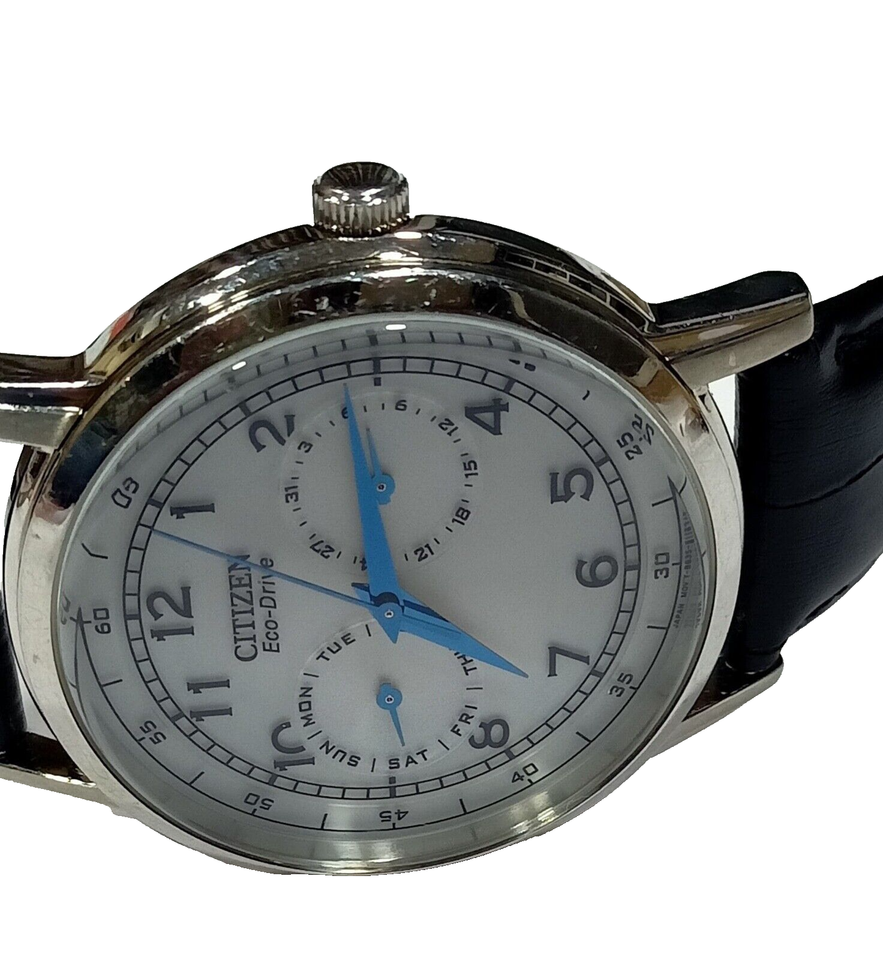 8635-S079756 CITIZEN ECO-DRIVE WHITE DIAL LEATHER STRAP MEN'S WATCH C2 ...