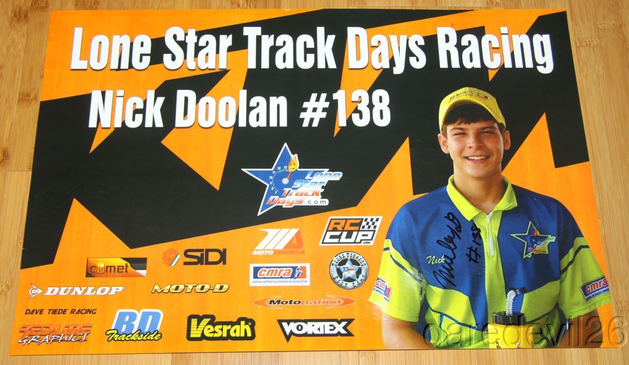 2015 Nick Doolan signed KTM RC 390 Cup MotoAmerica poster | eBay