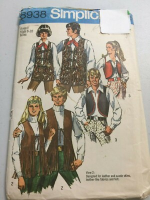 Vintage Simplicity 8938 Miss Vests Sewing Pattern Size Small 8-10 ...