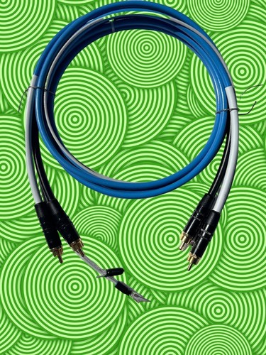 Belden Audiophile Turntable Phono RCA Blue Cable Pair w/Ground Low ...