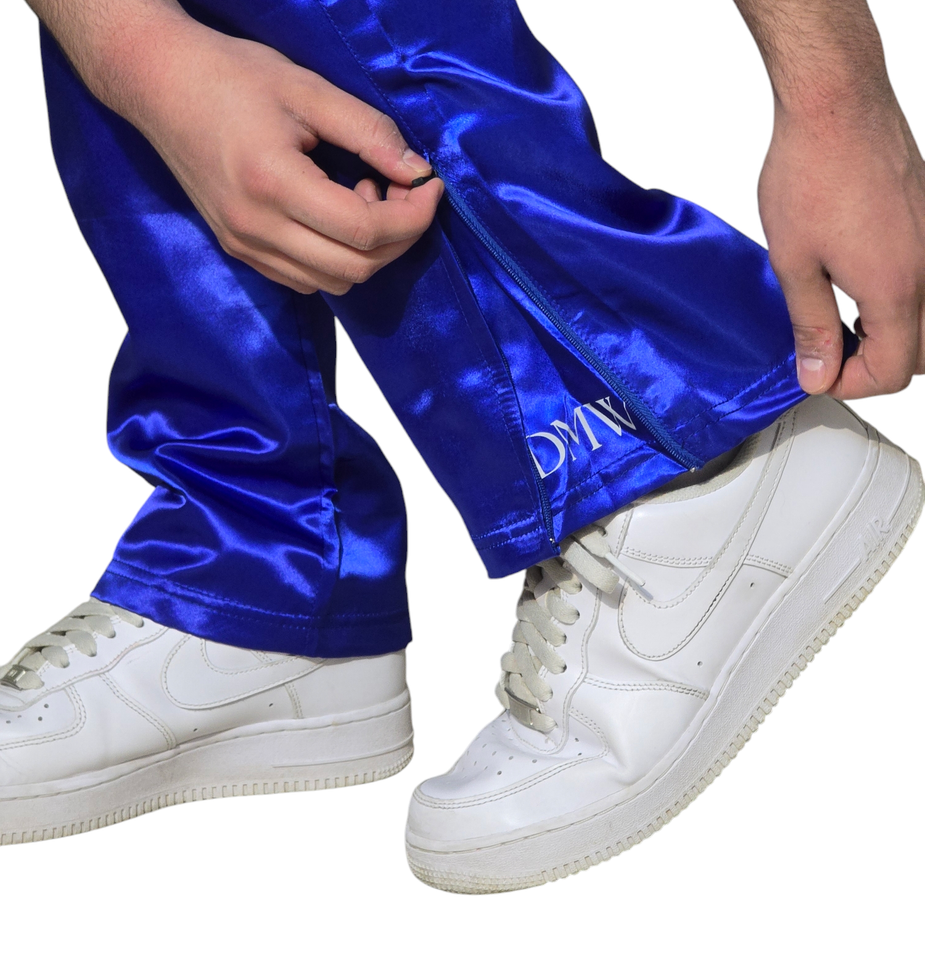 Sporty Shiny Satin Track Pants – Glossy Athletic Joggers with Mesh ...