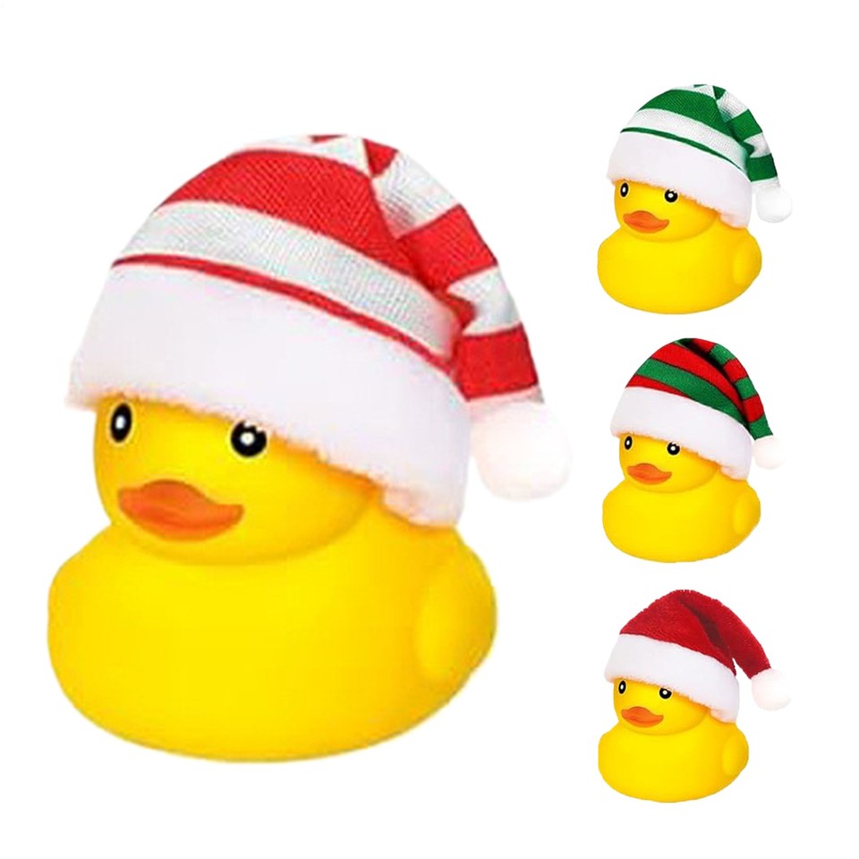 Rubber Duck Cute Duck Toy With Santa Hat 5.5cm Portable Bath Parties ...
