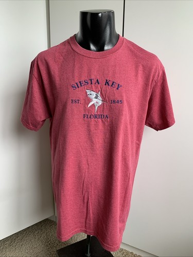 Men’s size Large Siesta, Key FL short sleeve cranberry T-shirt | eBay