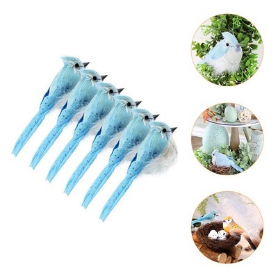 6 Pcs Decorative Realistic Birds Garden Decorations Bird Sculptures ...