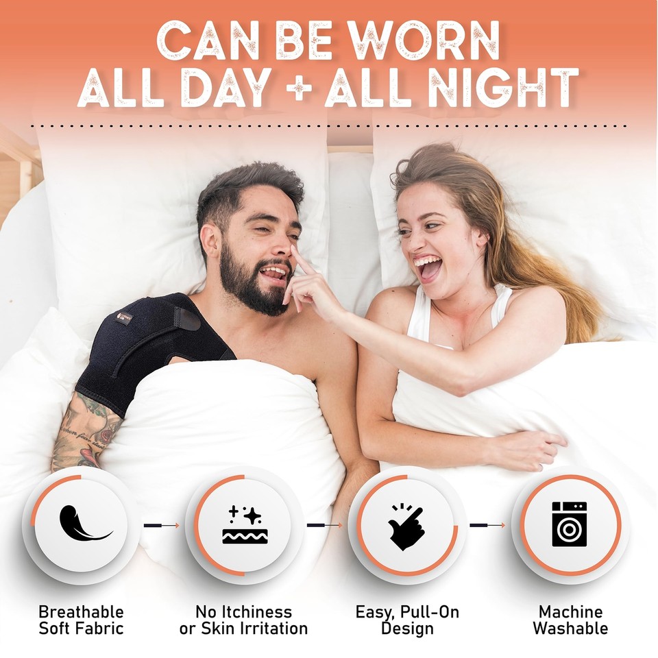 Copper Joe Compression Shoulder Brace for Women & Men - Rotator Cuff ...