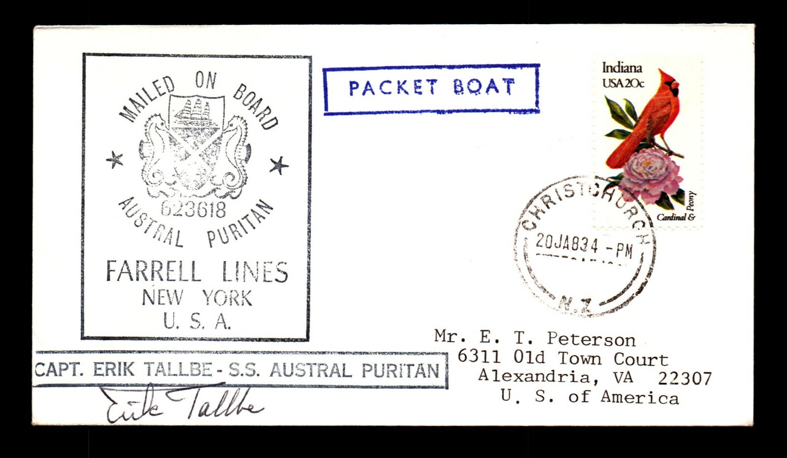 1983 US Paquebot / Austral Puritan / Christchurch CDS - L14303 | eBay