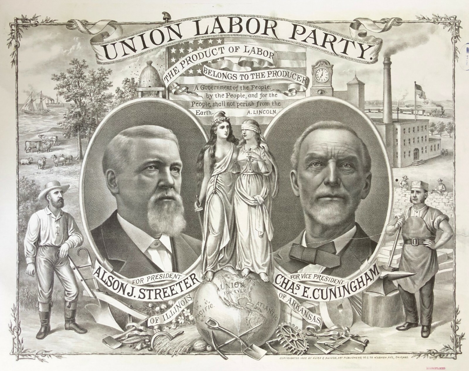 Union Labor Party ,1880 Campaign Poster Framed Repro | eBay