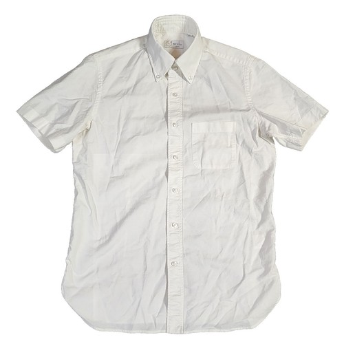 WVG Wolf Vs. Goat White Button Down Short Sleeve Shirt Men's 40 Made in ...