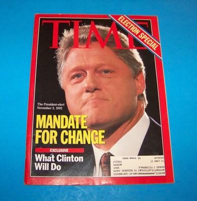 Time Magazine Election Special Clinton "What He Will Do" 1992 | eBay