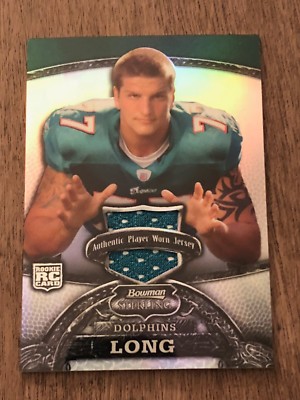 2008 Bowman Sterling Jake Long Rookie | Jersey Card | Refractor | NM-MT ...