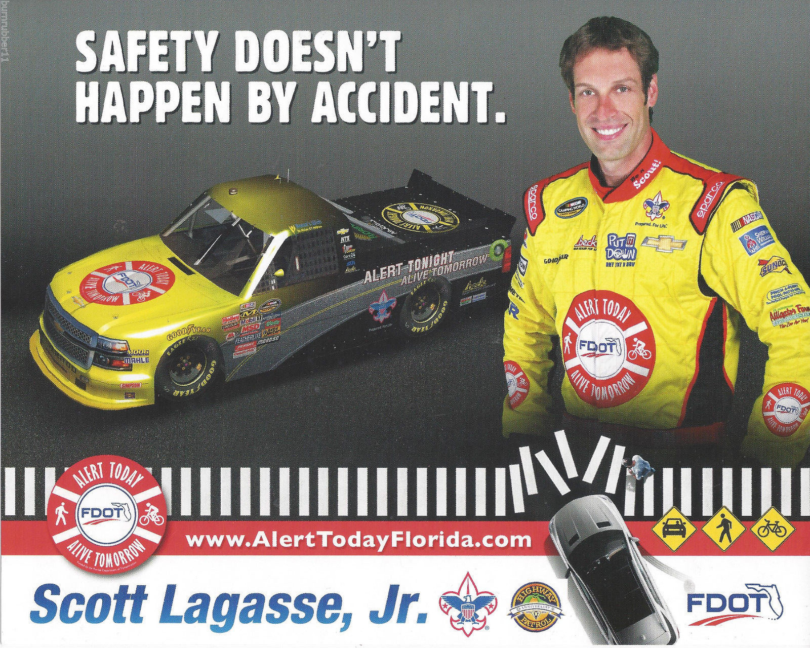 2016 SCOTT LAGASSE "ALERT TODAY FLORDIA" NO# NASCAR CWTS POSTCARD | eBay