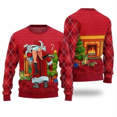 Inappropriate Santa Funny Ugly Christmas Sweater | eBay