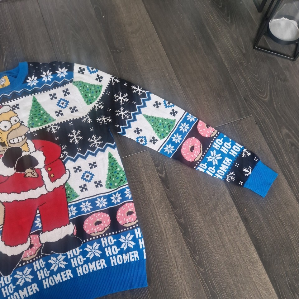 Primark The Simpsons Christmas Jumper Homer “Ho Ho Ho Homer“ Size M ...