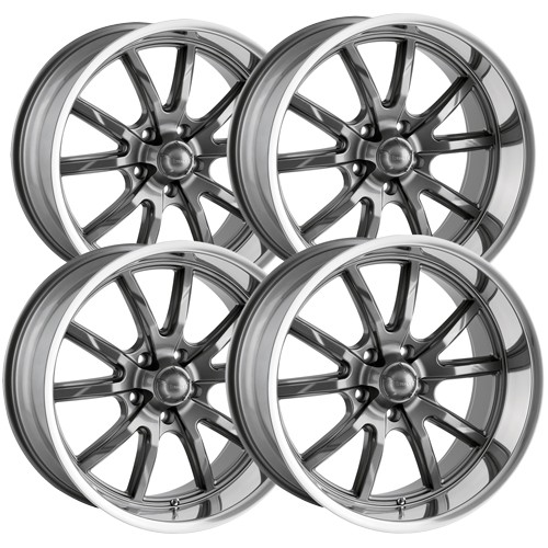 (Set of 4) Ridler 650 17x7 5x4.75" +0mm Gunmetal Wheels Rims 17" Inch ...