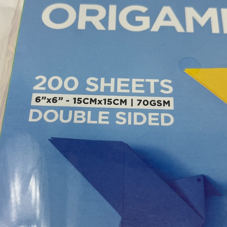 Origami Paper 2x Packs of 200 Sheets - 20 Vivid Colors - Double Sided ...