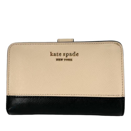 Kate spade Folding wallet Bicolor leather Gold logo | eBay