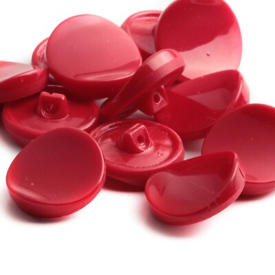 Lot (12) Czech Vintage red concave round glass buttons 23mm | eBay