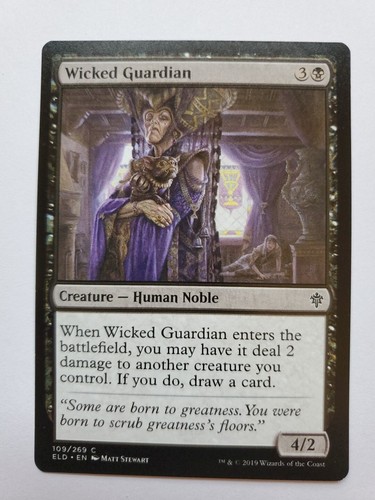 MTG Magic The Gathering Card Wicked Guardian Creature Human Noble Black ...