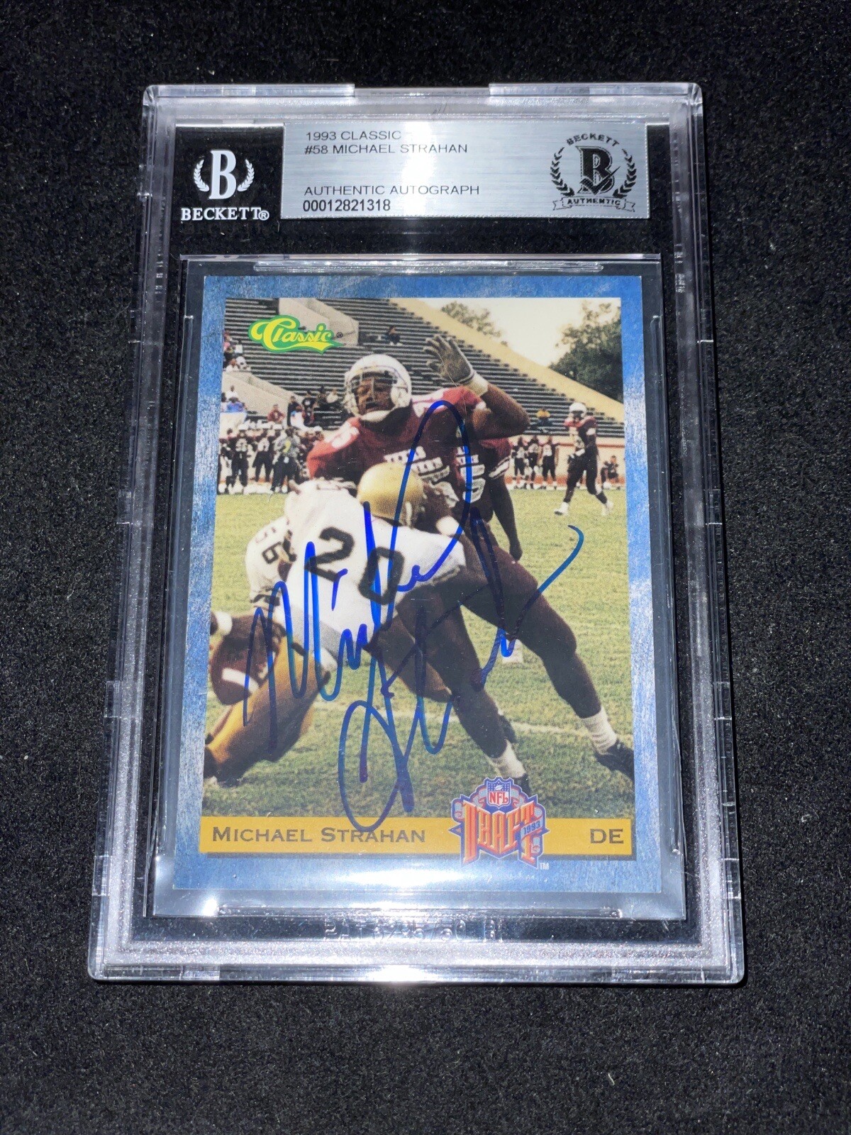 Michael Strahan 1993 Classic Rookie Card BAS Beckett Giants HOF | eBay