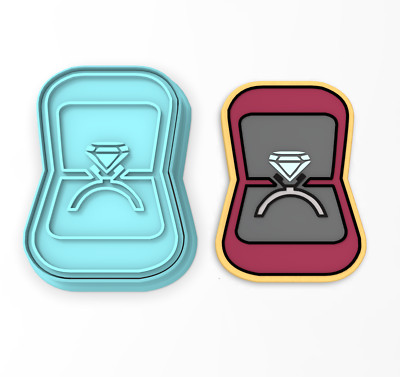 Ring Box Cookie Cutter & Stamp | Engagement Wedding Proposal Bride ...